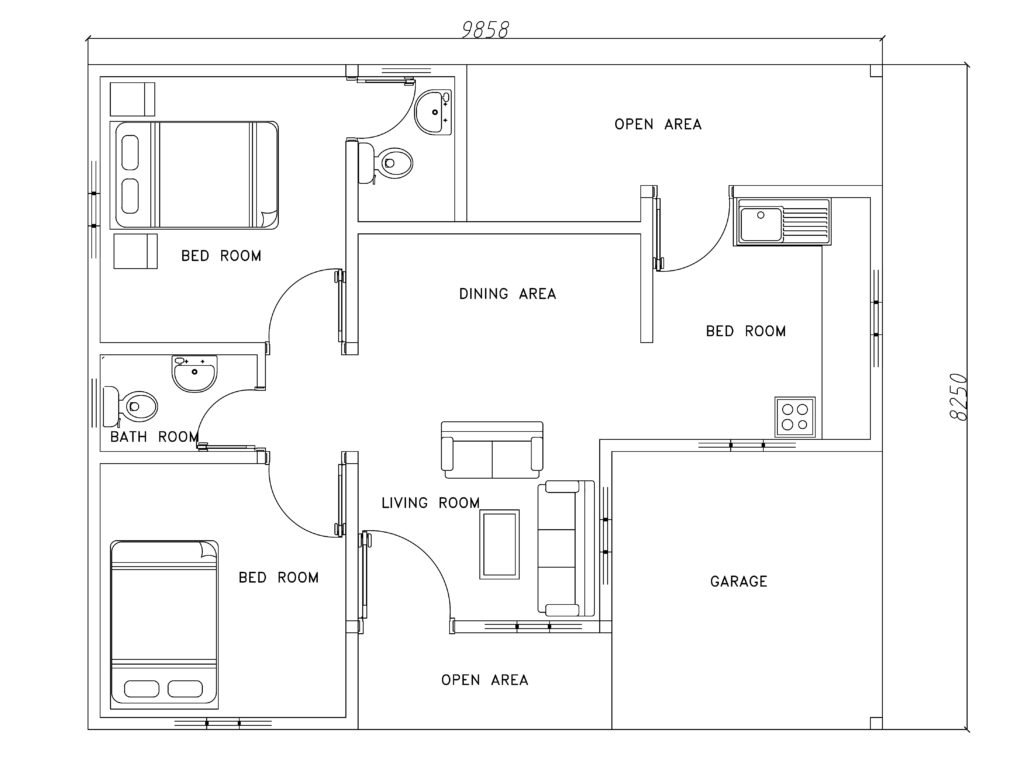 2bhk Cad Block Save Off Www bharatagritech